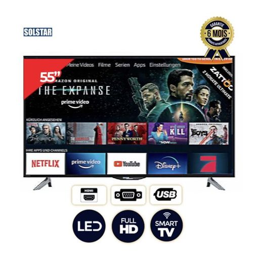 SOLSTAR LED TV 4K HDR+ 55" Smart/WebOS avec telecommande magique/intel ...