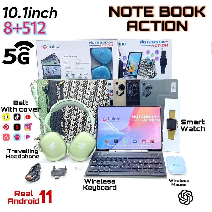 Tablette Idino Notebook ACTION - 10 Pouces | Android 12 | 8GB RAM | 51 ...