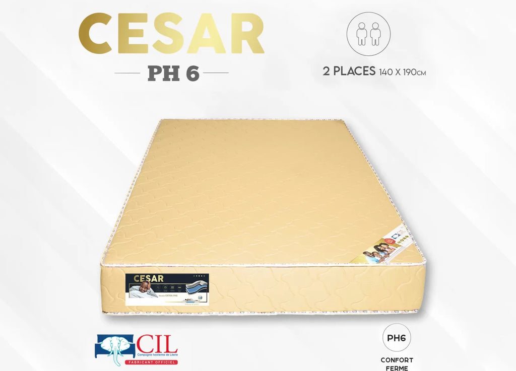 CIL MATEAS 2PLACES CESAR EXTRA FERME PH6 EPAISSEUR 15CM 140*190CM ...